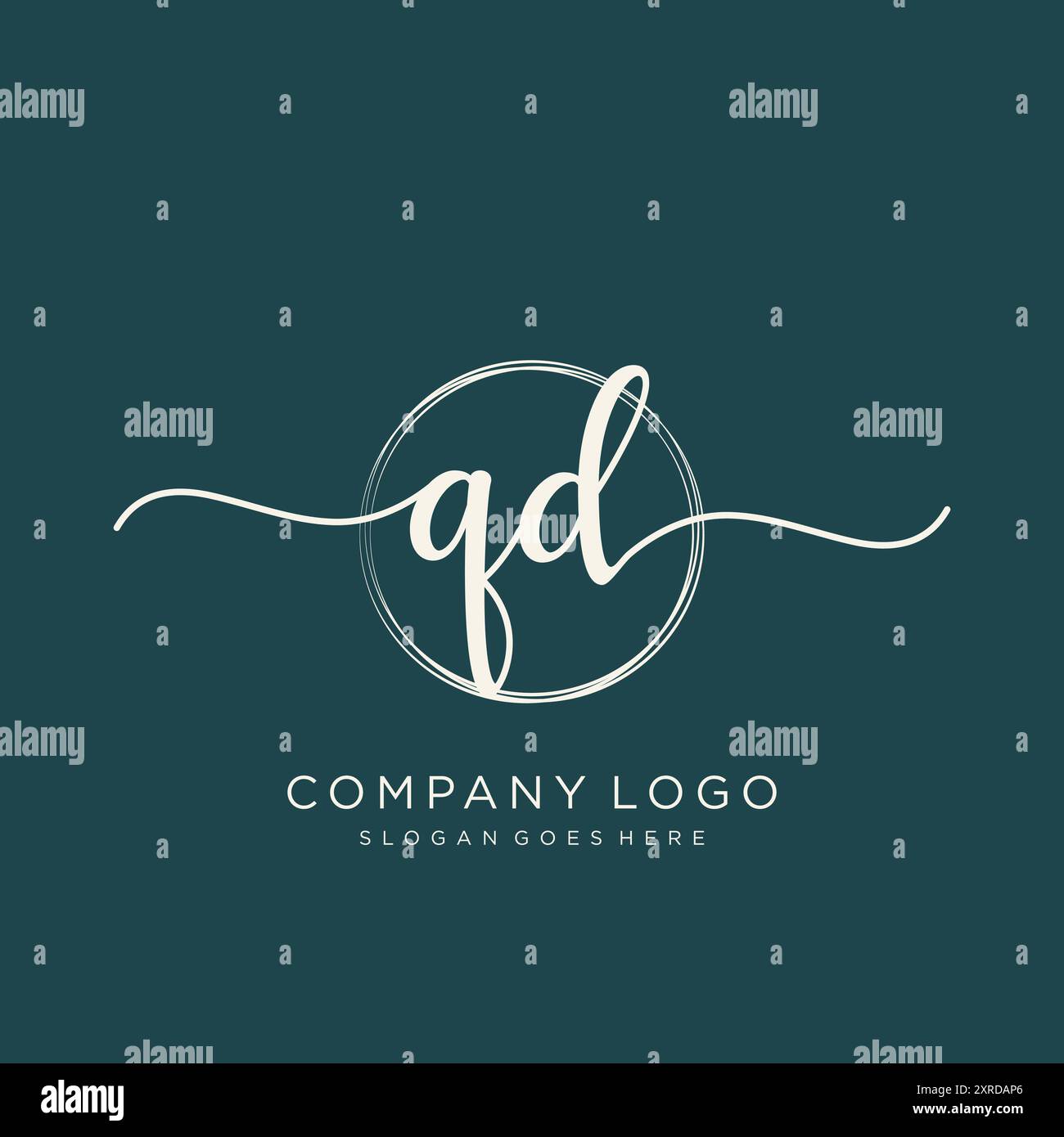 QD Initial Handwriting Logo Design Stock Vector Image & Art - Alamy