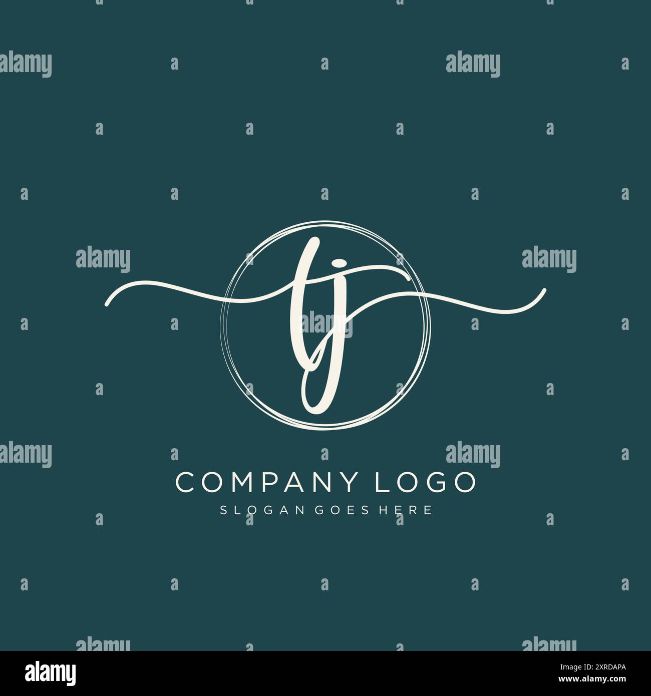 TJ Initial Handwriting Logo Design Stock Vector Image & Art - Alamy