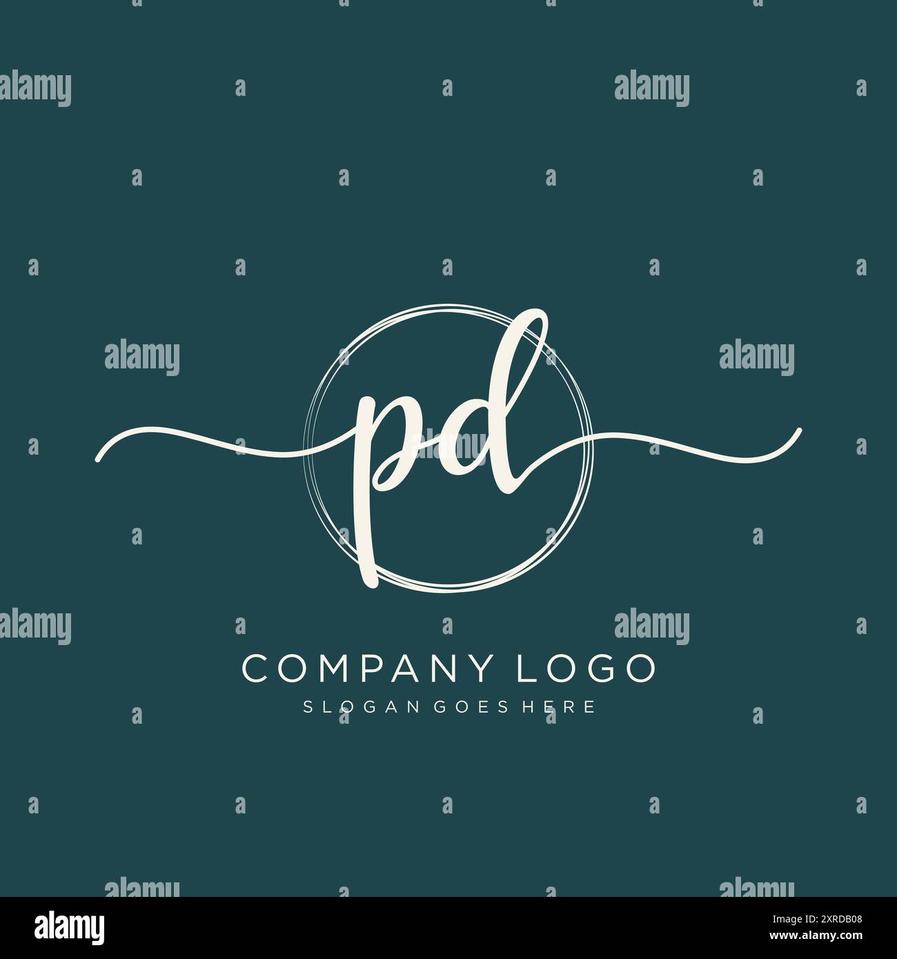 PD Initial Handwriting Logo Design Stock Vector Image & Art - Alamy