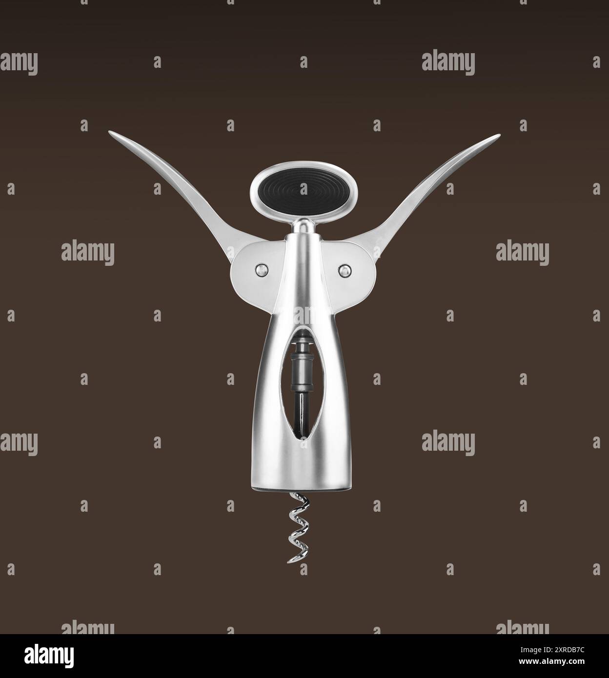 Winged corkscrew with rack and pinion mechanism on pale brown ...