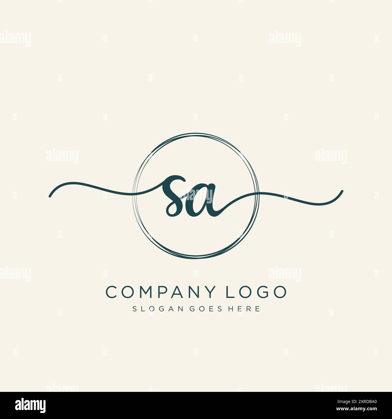 SA Initial Handwriting Logo Design Stock Vector Image & Art - Alamy