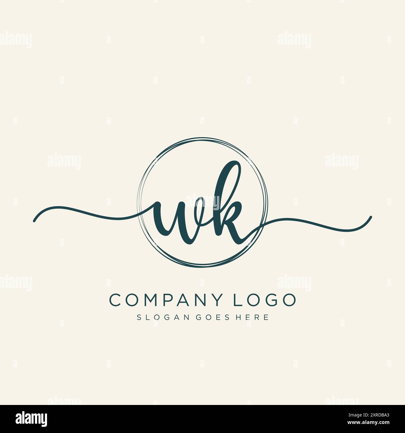 WK Initial Handwriting Logo Design Stock Vector Image & Art - Alamy