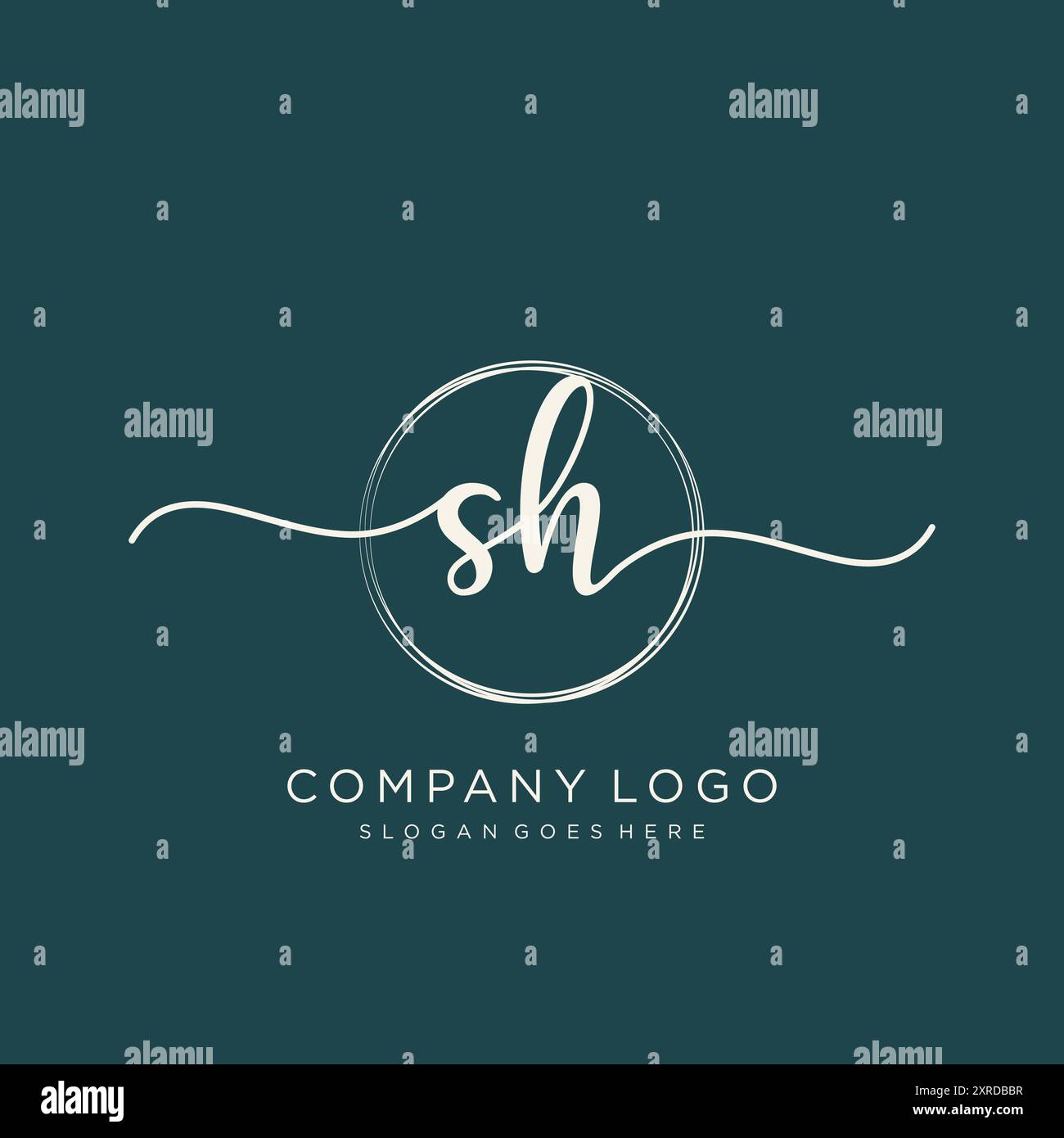 SH Initial Handwriting Logo Design Stock Vector Image & Art - Alamy
