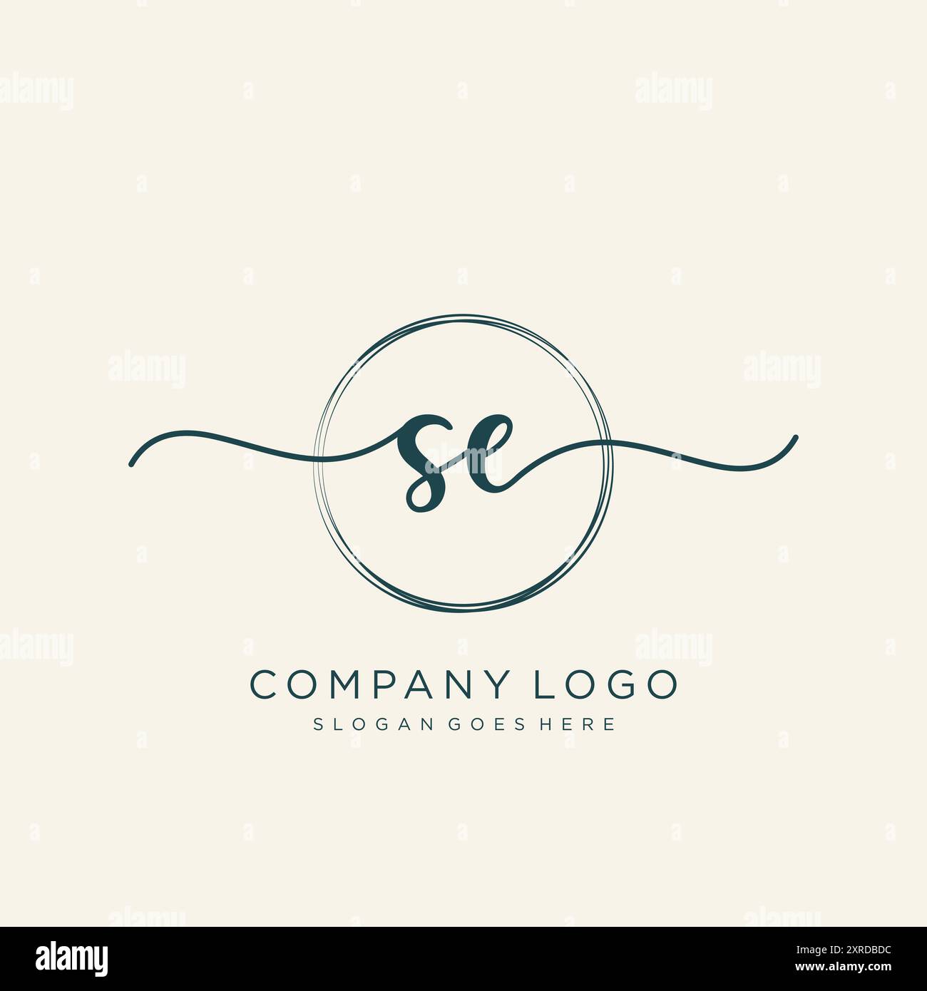 SE Initial Handwriting Logo Design Stock Vector Image & Art - Alamy