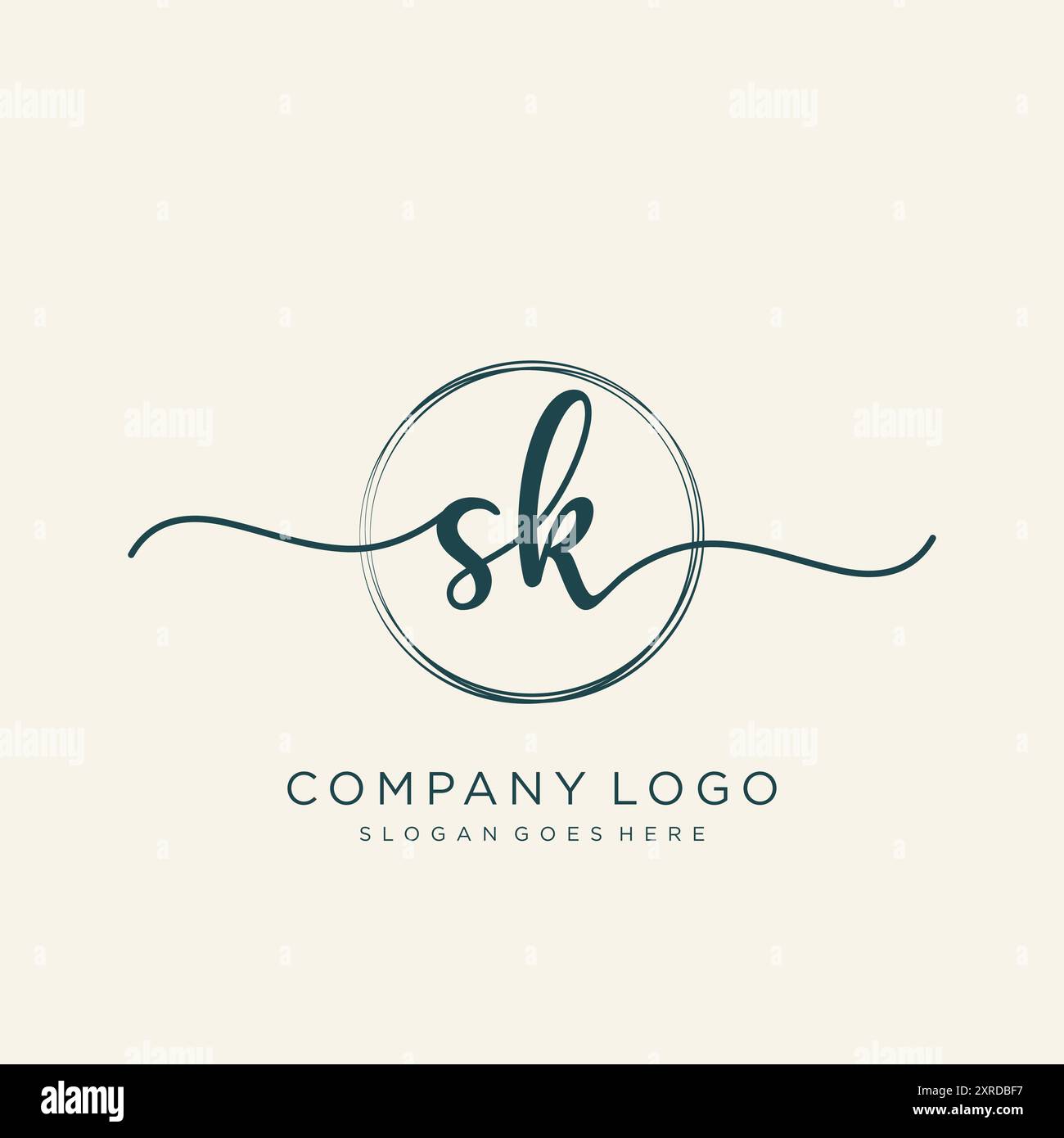 SK Initial Handwriting Logo Design Stock Vector Image & Art - Alamy
