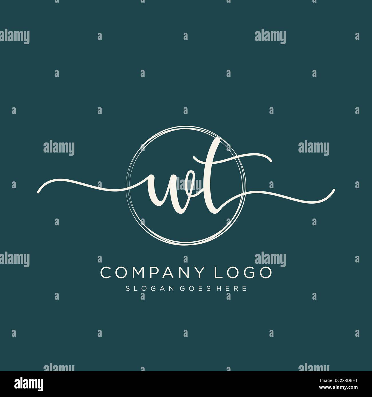 WT Initial Handwriting Logo Design Stock Vector Image & Art - Alamy