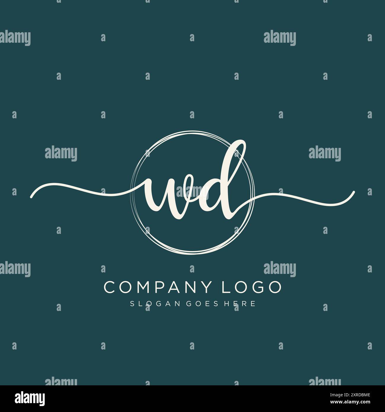 WD Initial Handwriting Logo Design Stock Vector Image & Art - Alamy