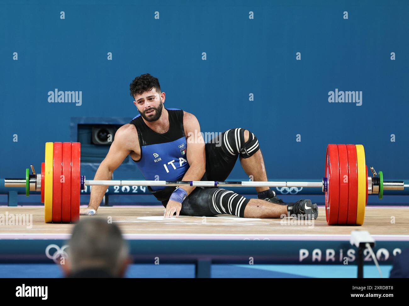 Paris, France. 9th Aug, 2024. Antonino Pizzolato of Italy reacts during ...