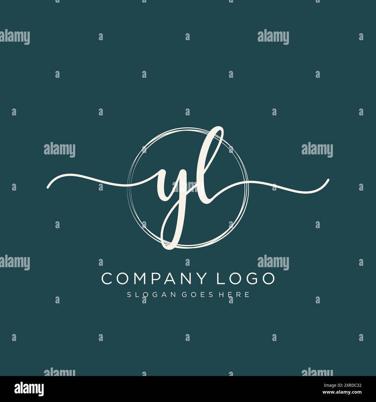 YL Initial Handwriting Logo Design Stock Vector Image & Art - Alamy
