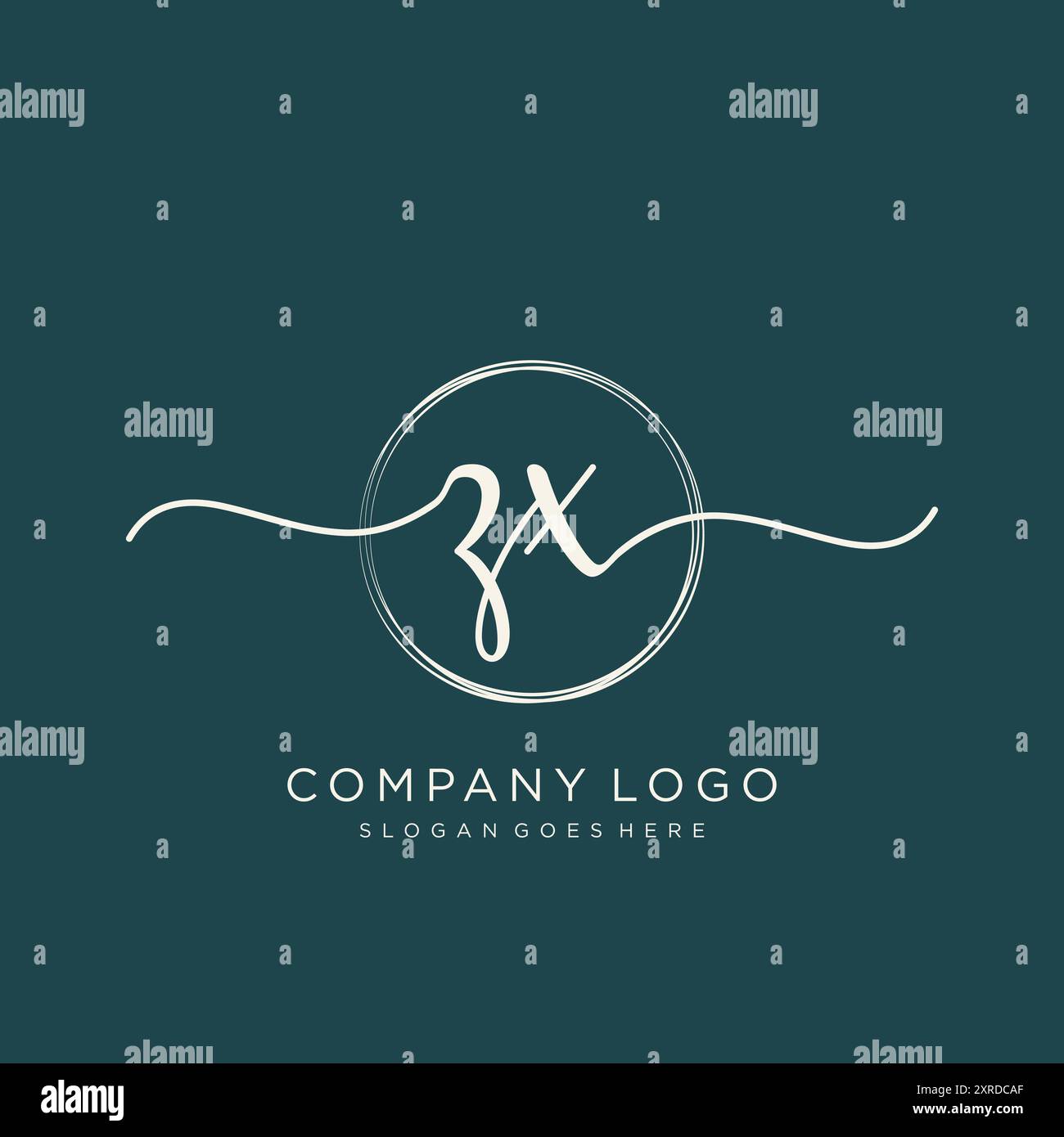 ZX Initial Handwriting Logo Design Stock Vector Image & Art - Alamy