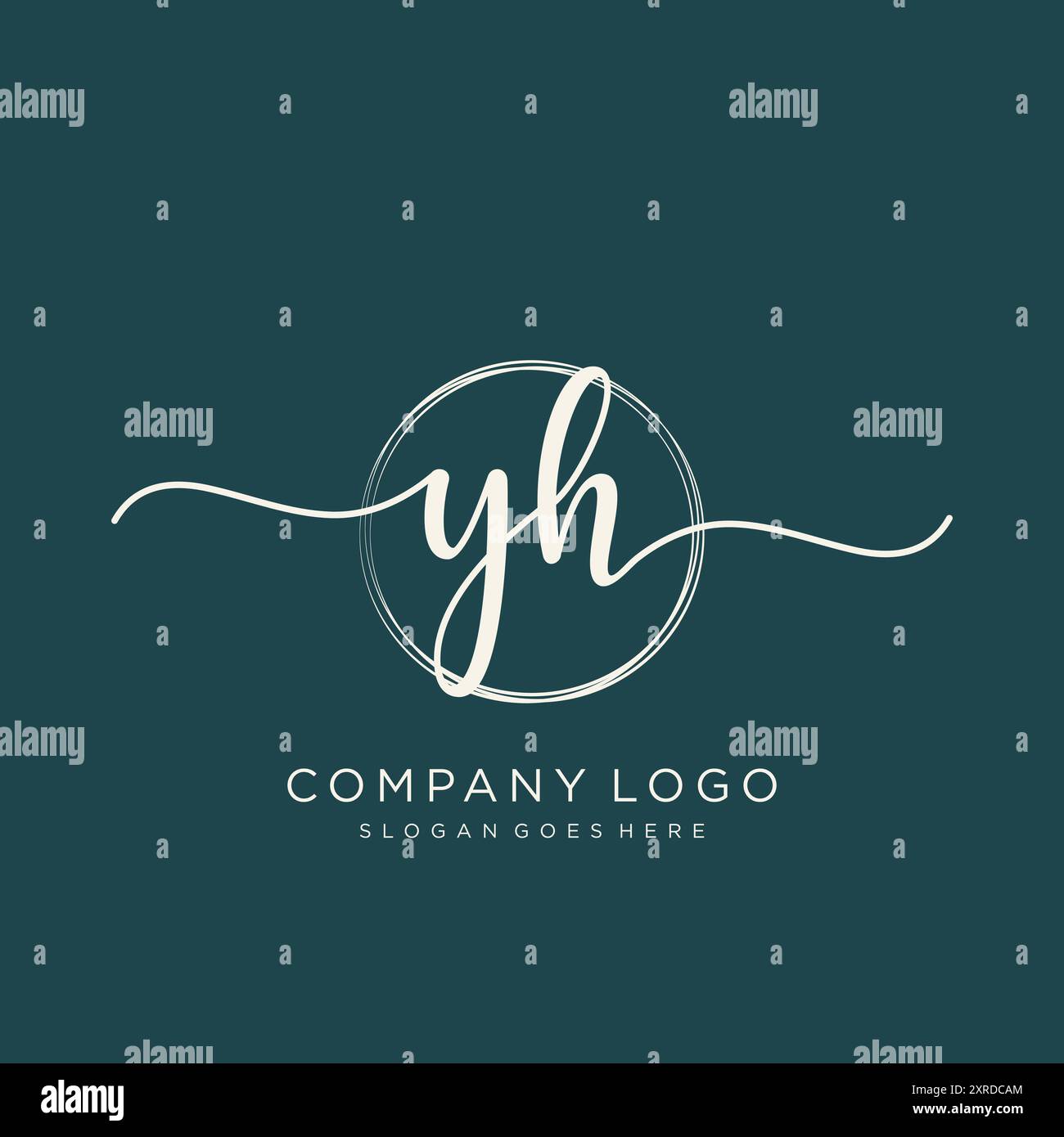 YH Initial Handwriting Logo Design Stock Vector Image & Art - Alamy