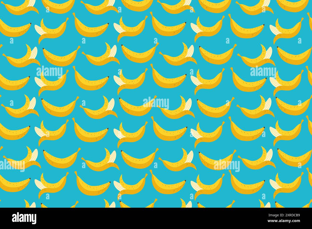 Bananas cartoon seamless pattern. Hawaiian banana fruit trendy ...