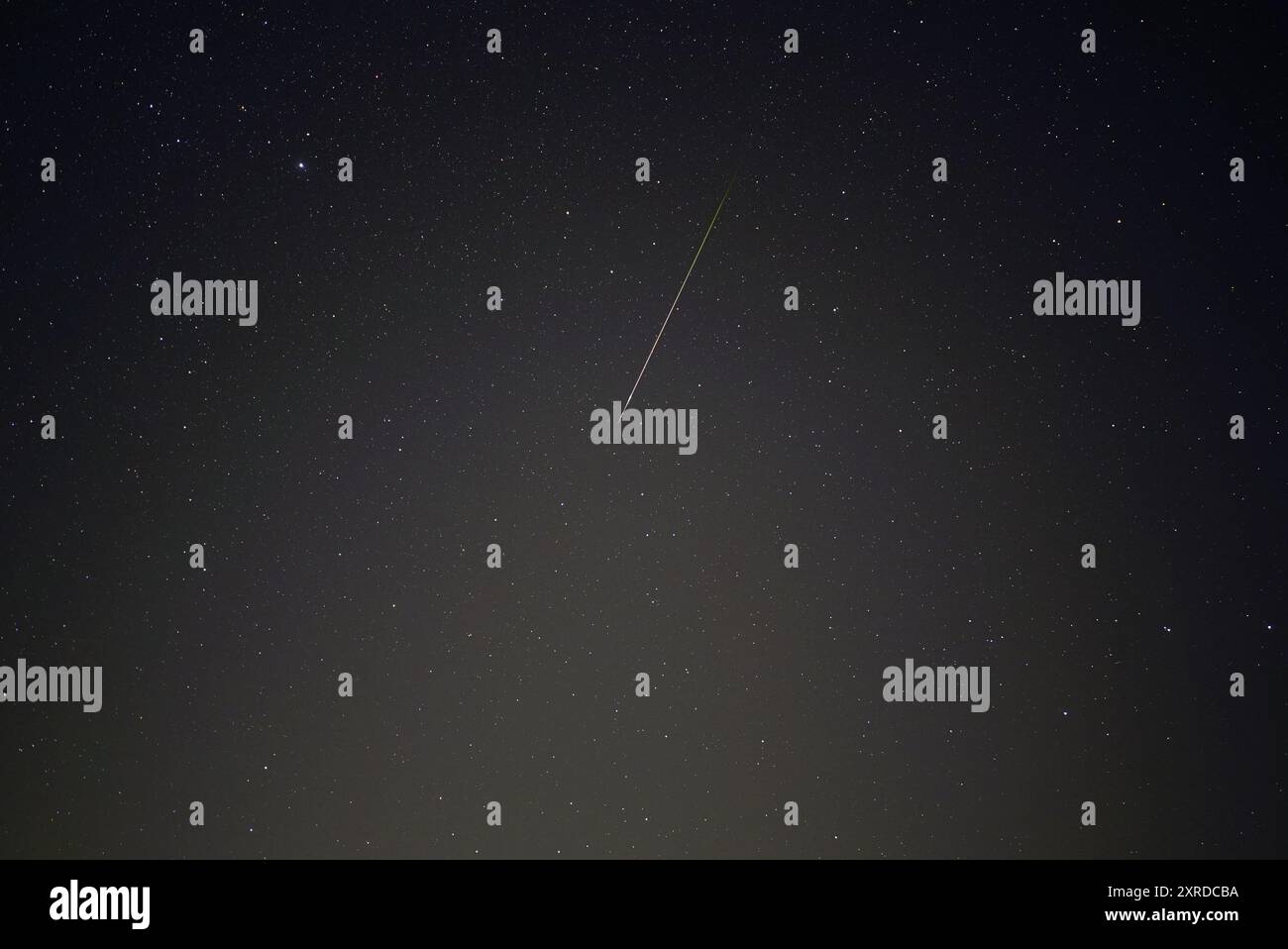 A Perseid meteor (shooting star) photographed at 1:07 BST on 10 August ...