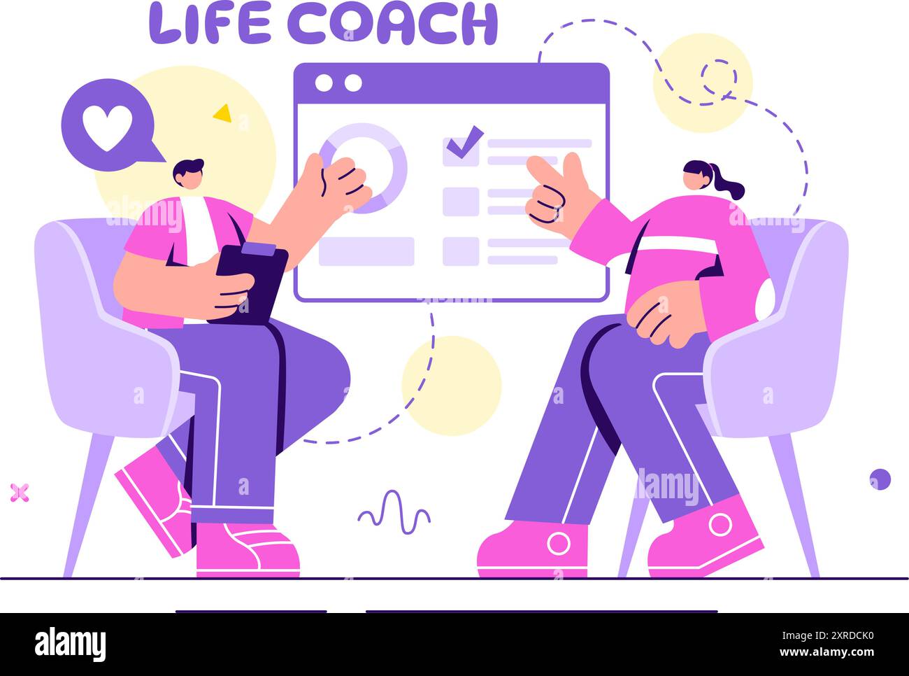 Life Coach Vector Illustration for Consultation, Education, Motivation ...