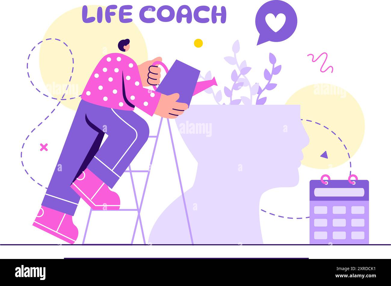 Life Coach Vector Illustration for Consultation, Education, Motivation ...