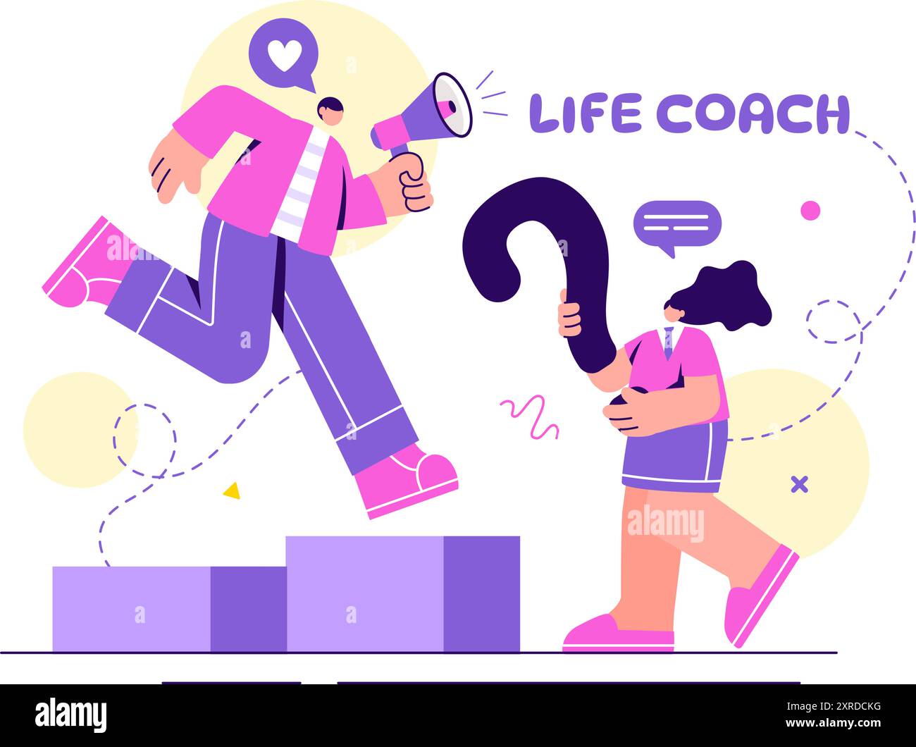 Life Coach Vector Illustration for Consultation, Education, Motivation ...