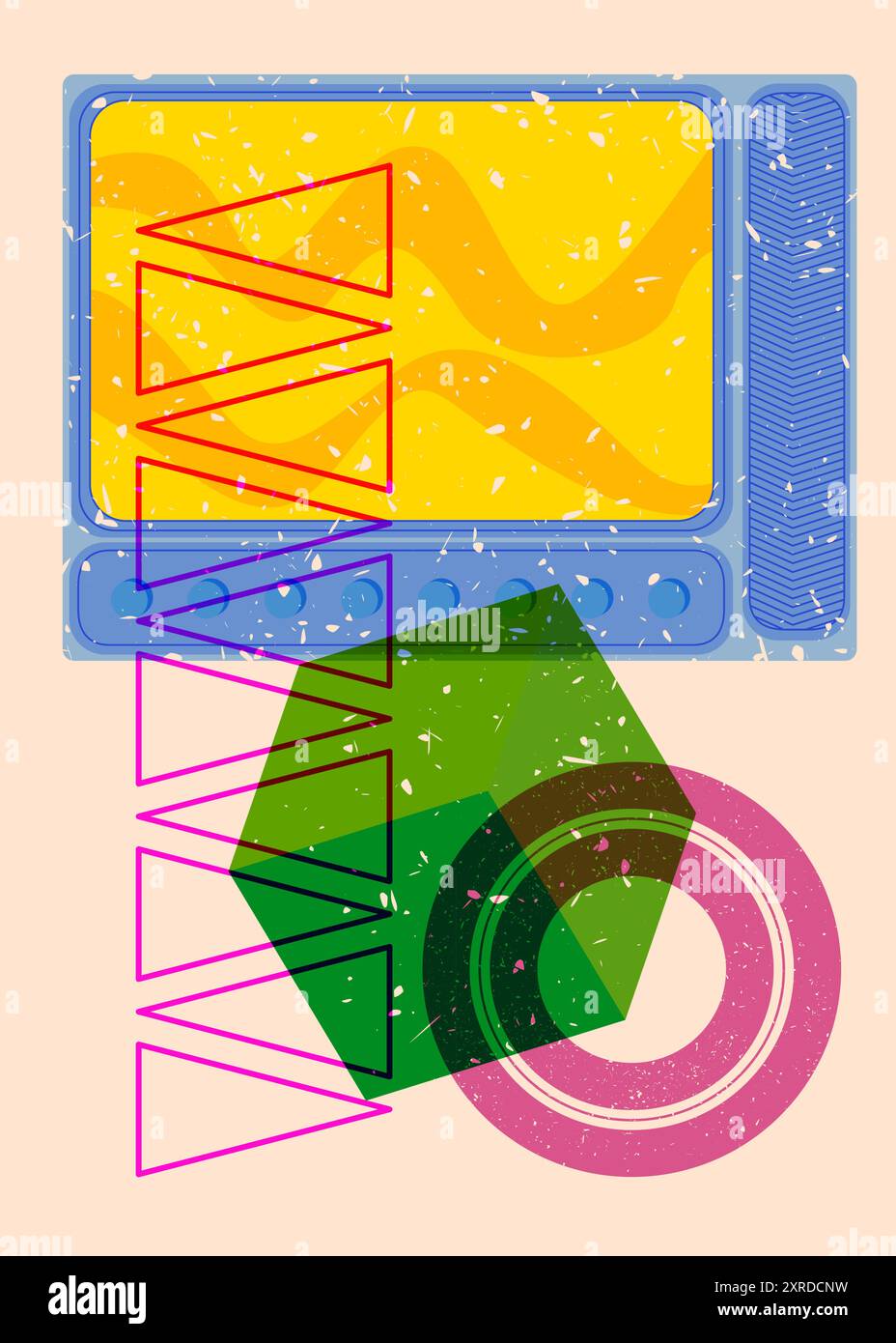 Risograph television geometric shapes hi-res stock photography and ...