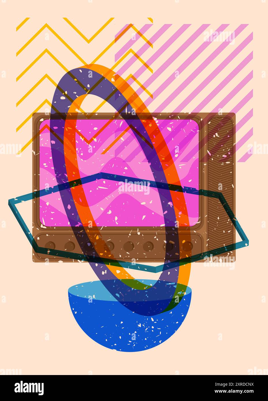 Risograph television geometric shapes hi-res stock photography and ...