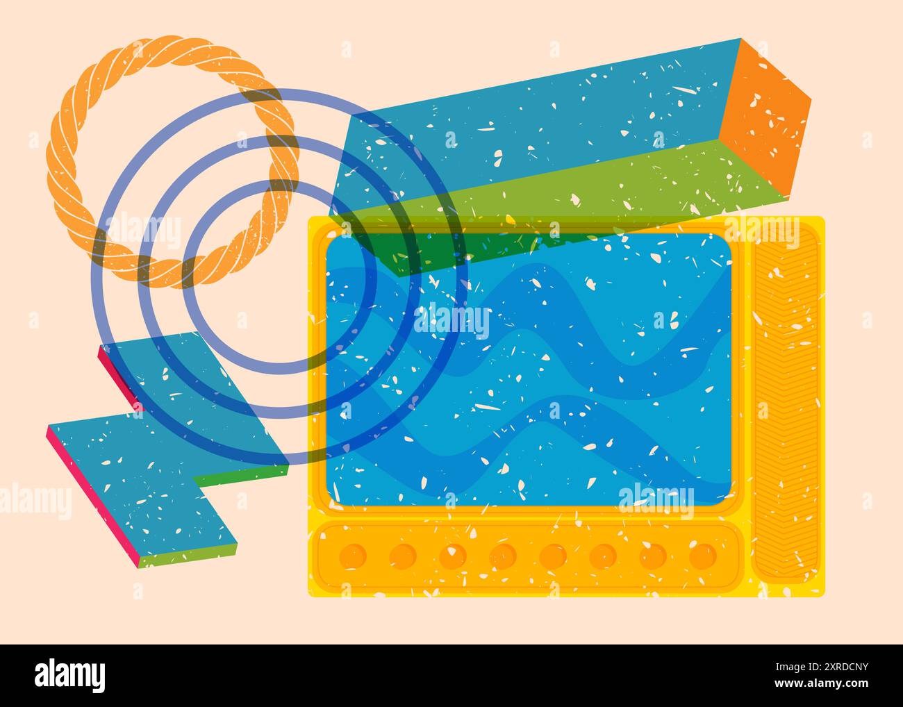 Geometric shapes computer screen Stock Vector Images - Alamy