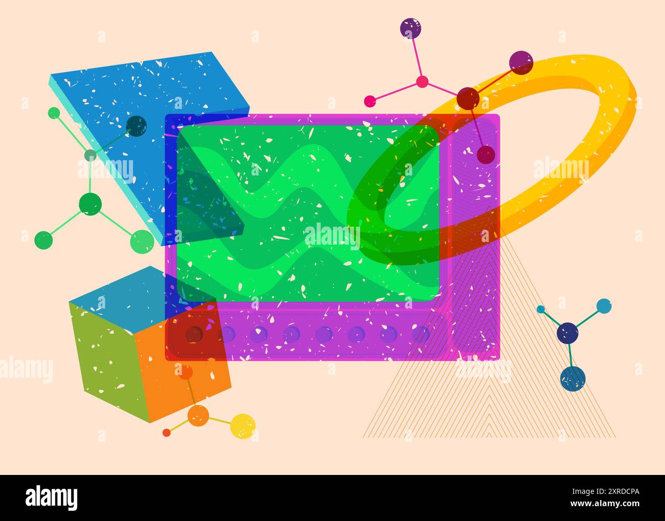 Risograph television geometric shapes hi-res stock photography and ...
