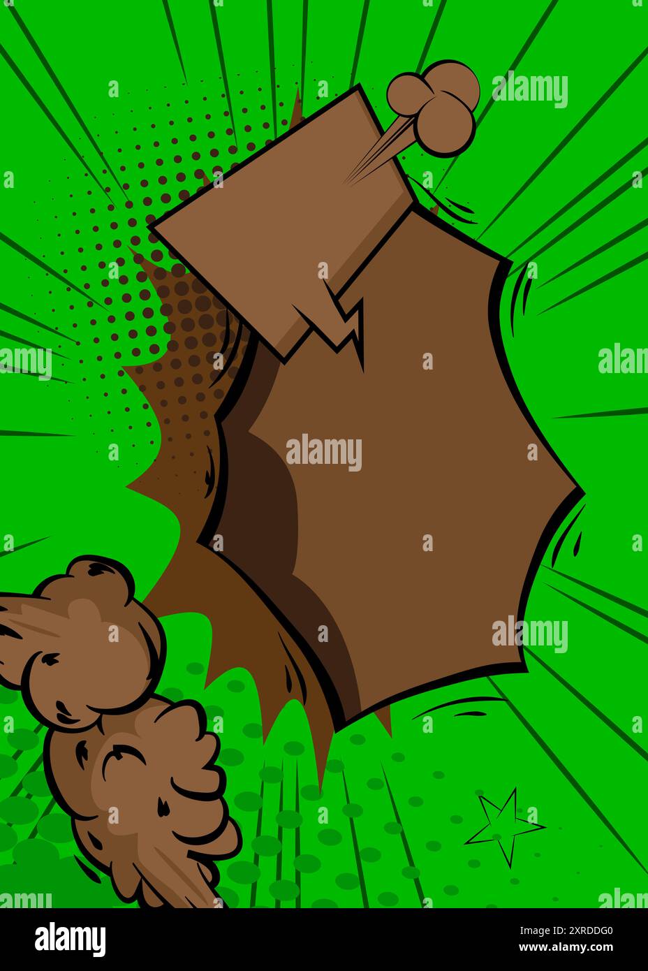 Cartoon green and brown background, comic book backdrop. Retro vector ...