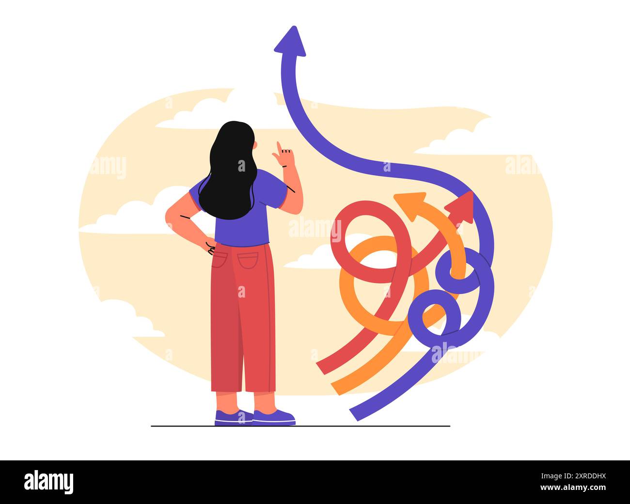 Woman chooses path. Young girl makes decision. Career ambitions and ...