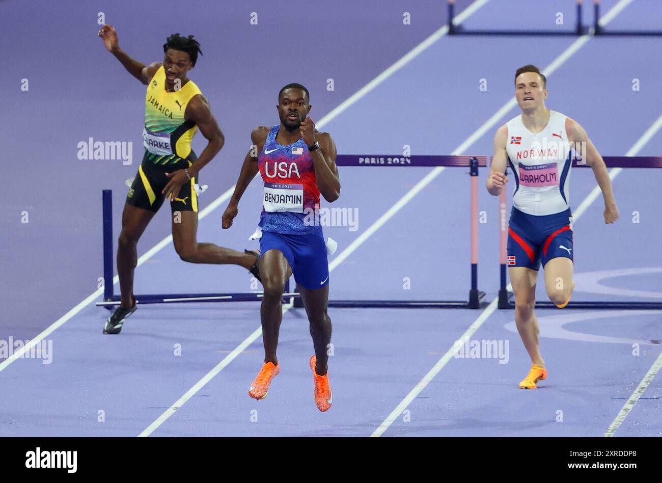 Paris, Ile de France, France. 9th Aug, 2024. Rashawn Clarke (JAM knock ...