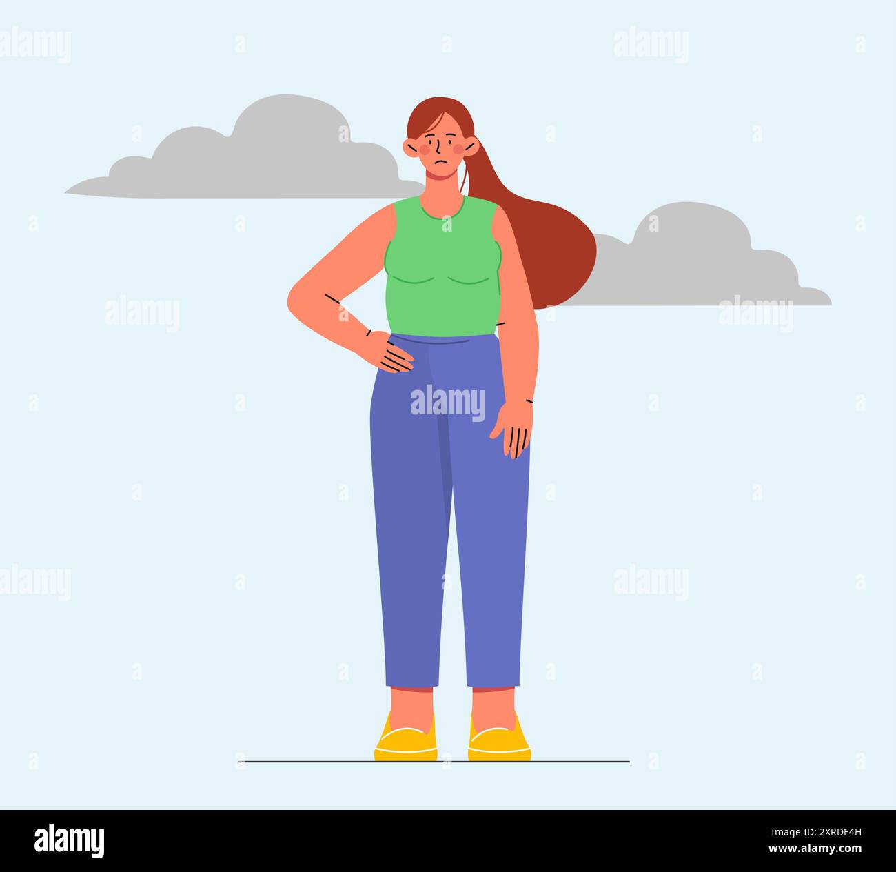 Woman lose weight. Plump young girl standing and posing. Fatty model ...