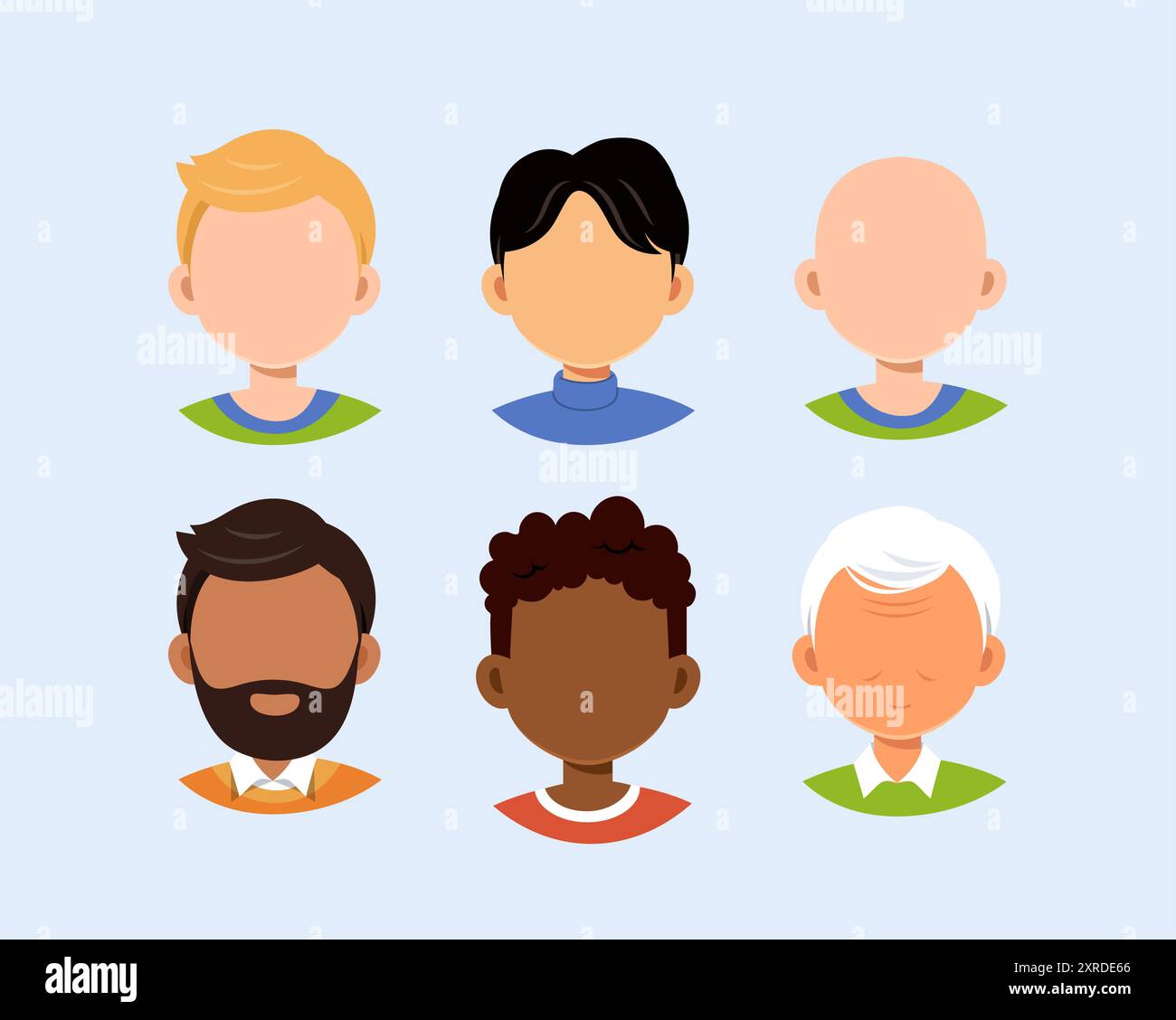 Man face constructor. Faceless people of different ethnic groups. Kit ...