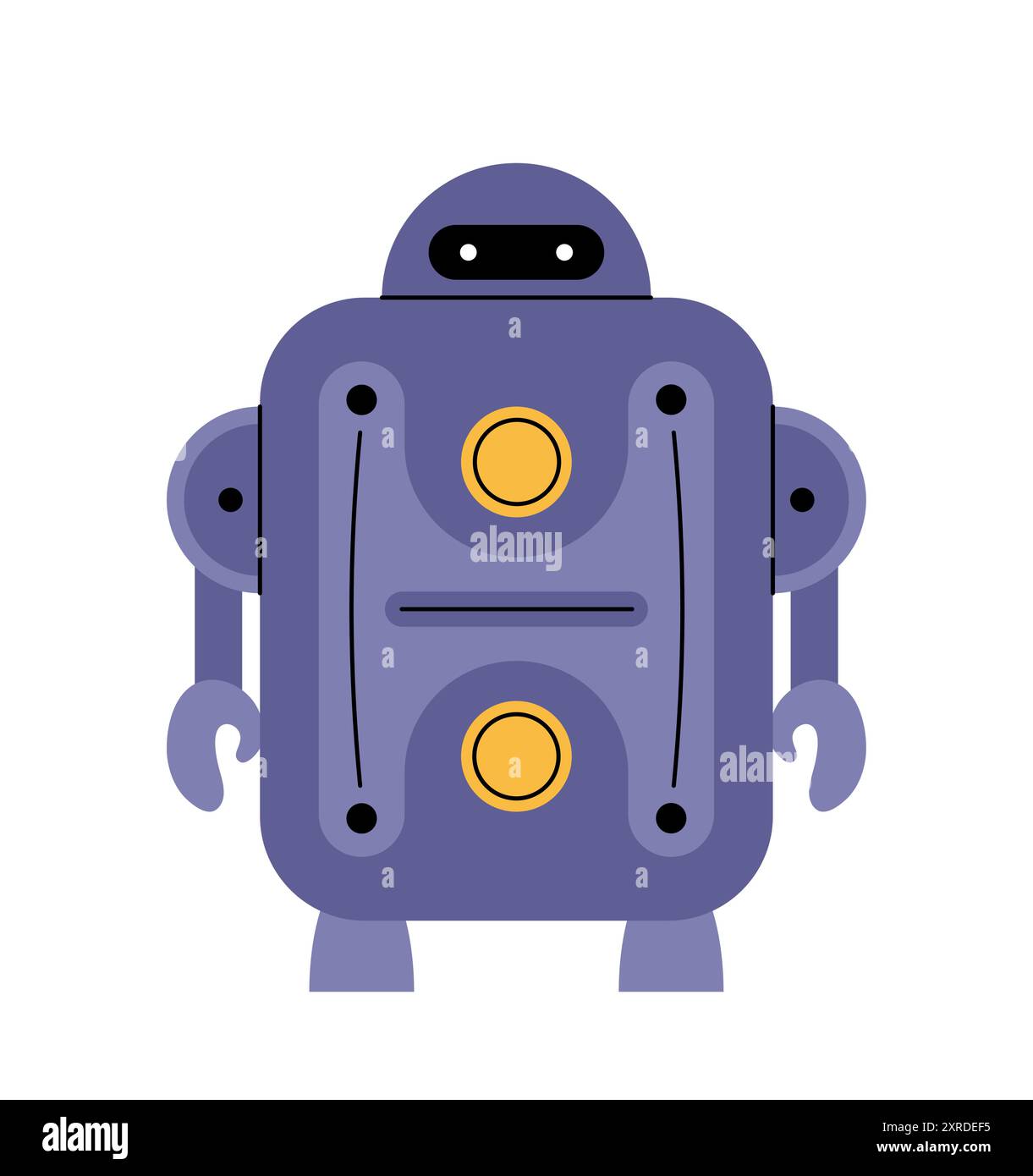 Cute robot concept. Blue virtual assistant and robotic toy. Artificial intelligence and machine ...
