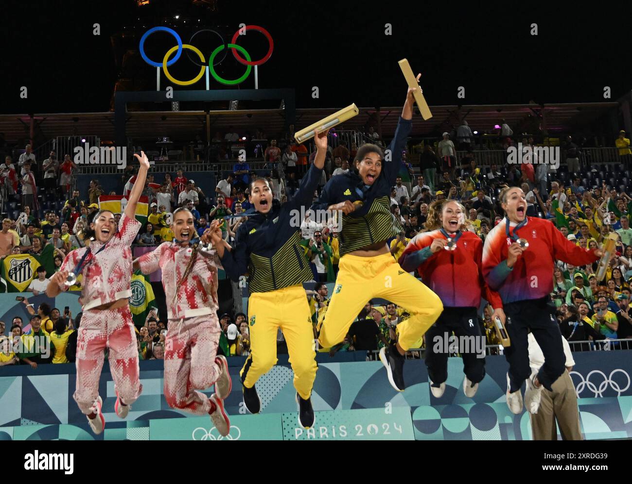 Paris-France, August 9, 2024, Paris 2024 Olympic Games, women's beach ...