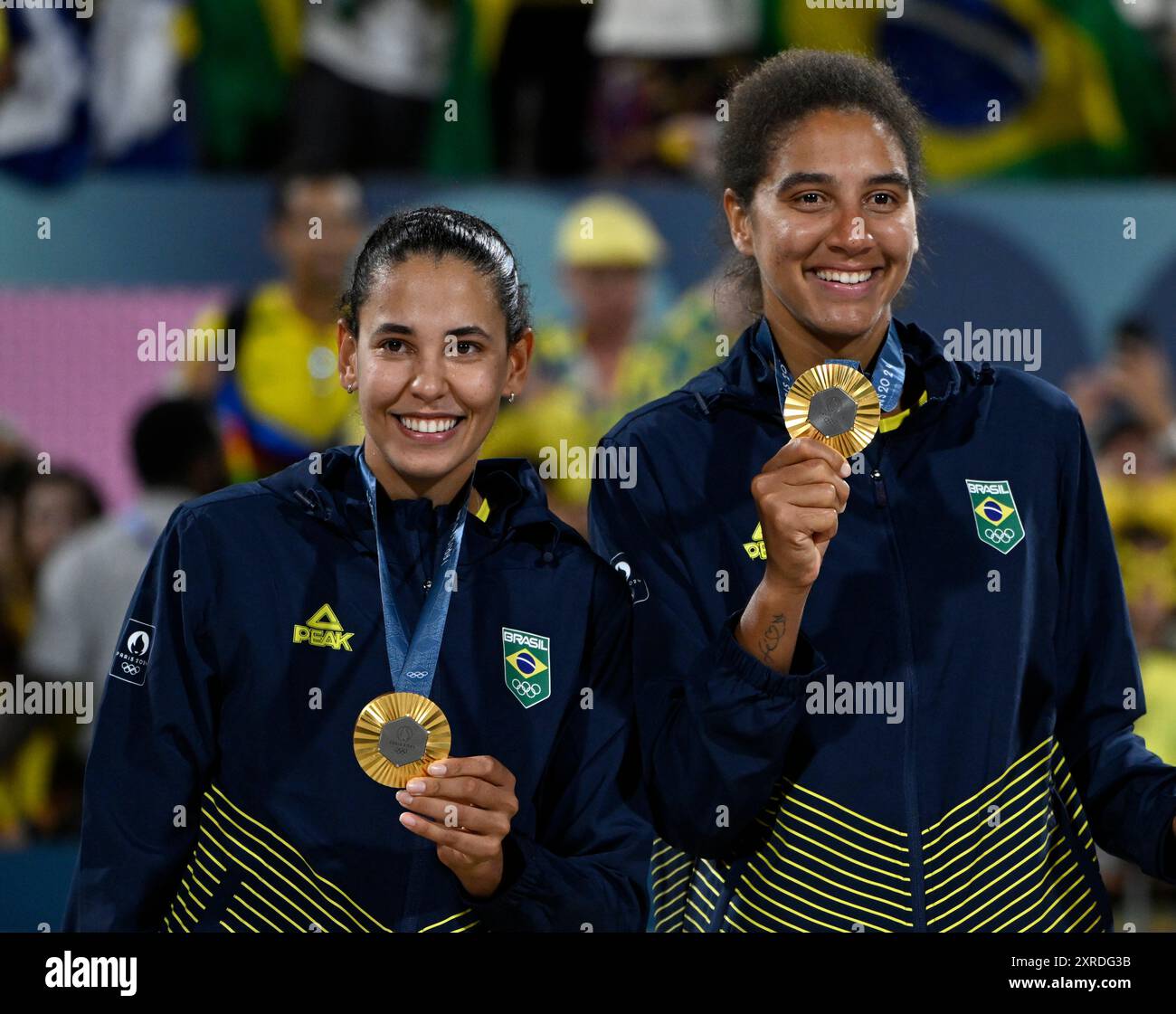 Paris-France, August 9, 2024, Paris 2024 Olympic Games, women's beach ...
