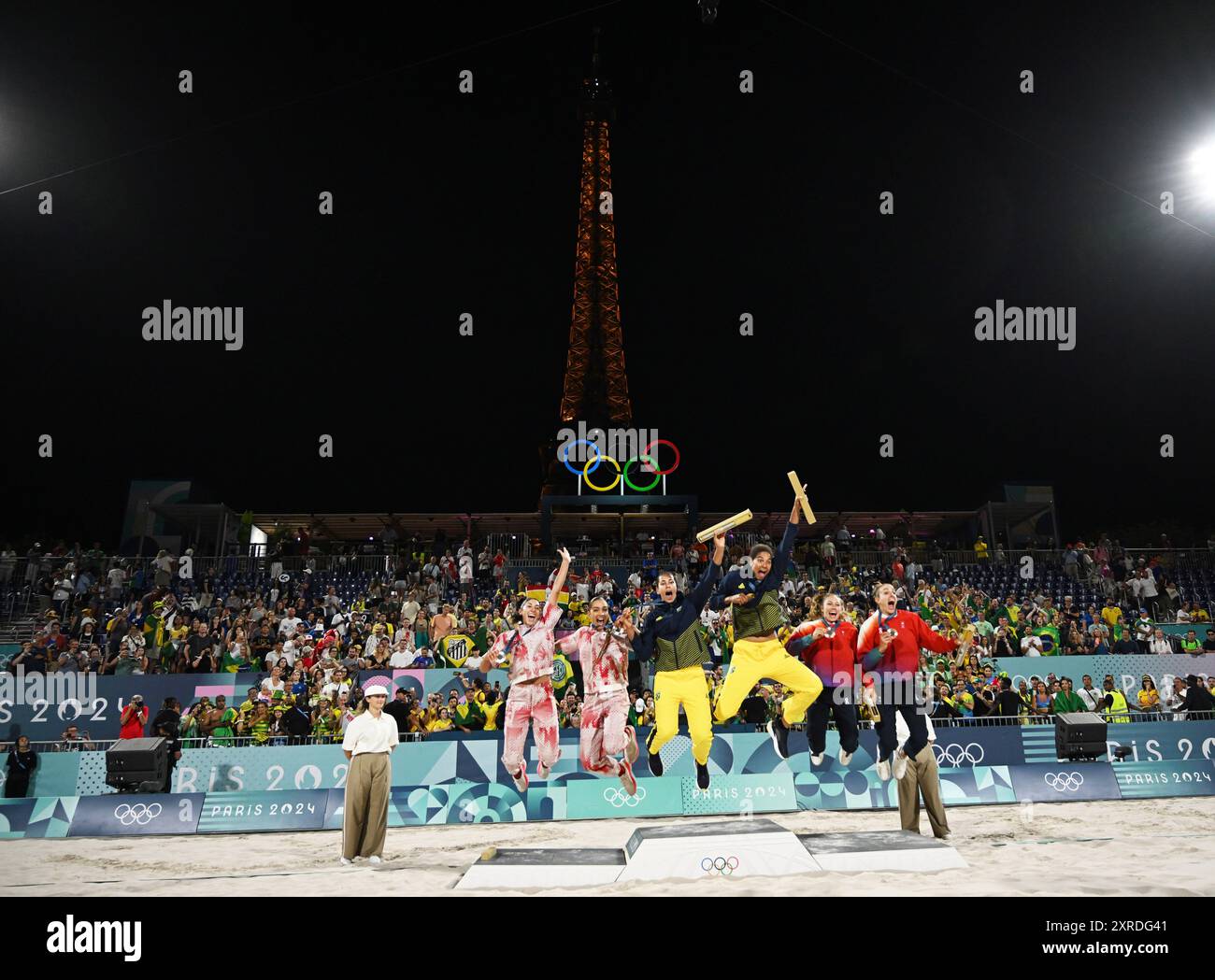 Paris-France, August 9, 2024, Paris 2024 Olympic Games, women's beach ...