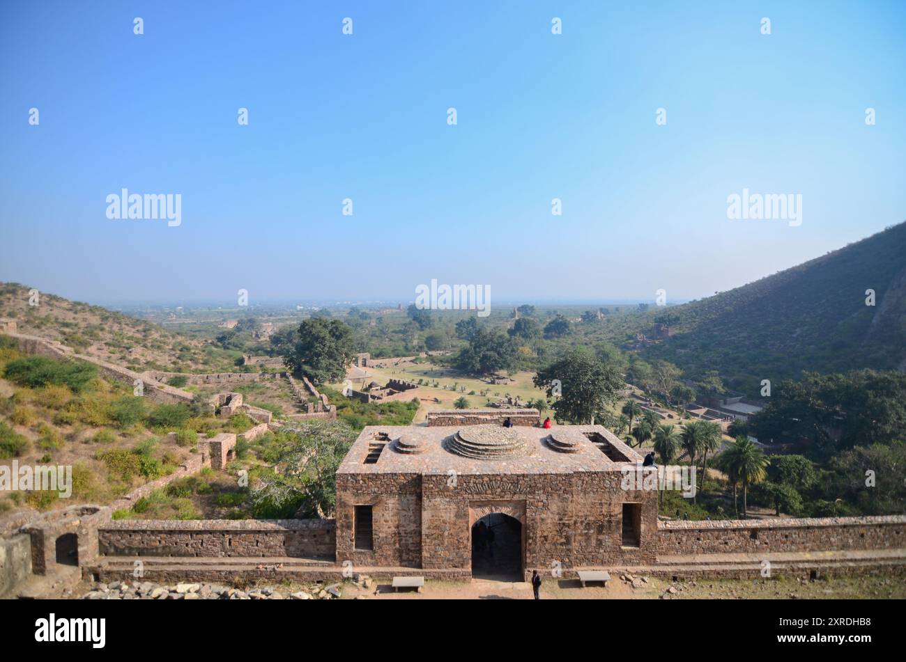 A part of the ruins of 16th century Bhangarh fort at Alwar, Rajasthan ...