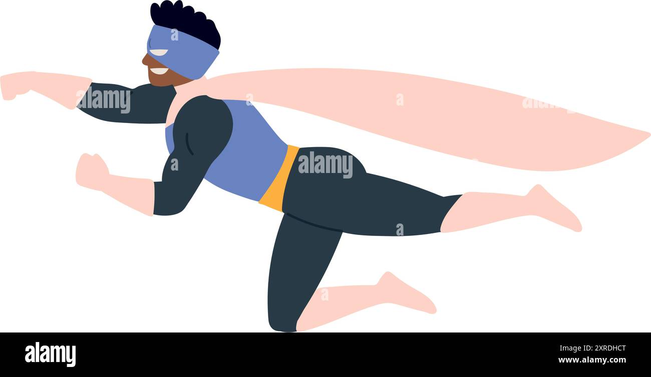 superhero man caped flying Stock Vector Image & Art - Alamy