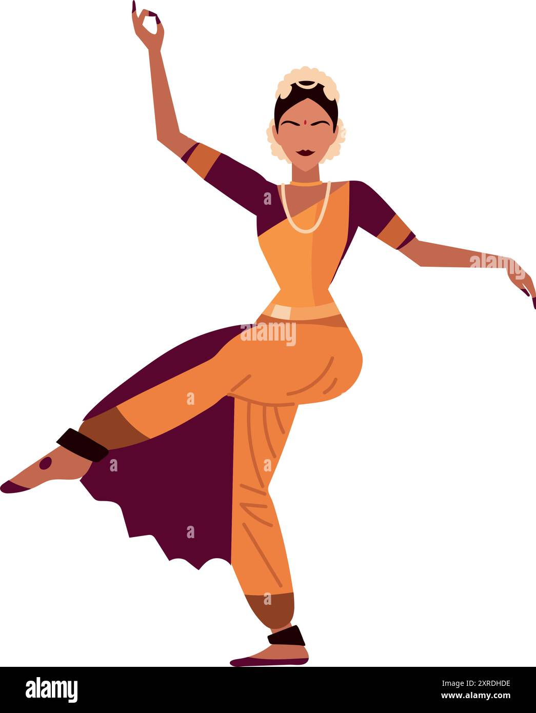 indian woman dancing the bharatanatyam Stock Vector Image & Art - Alamy