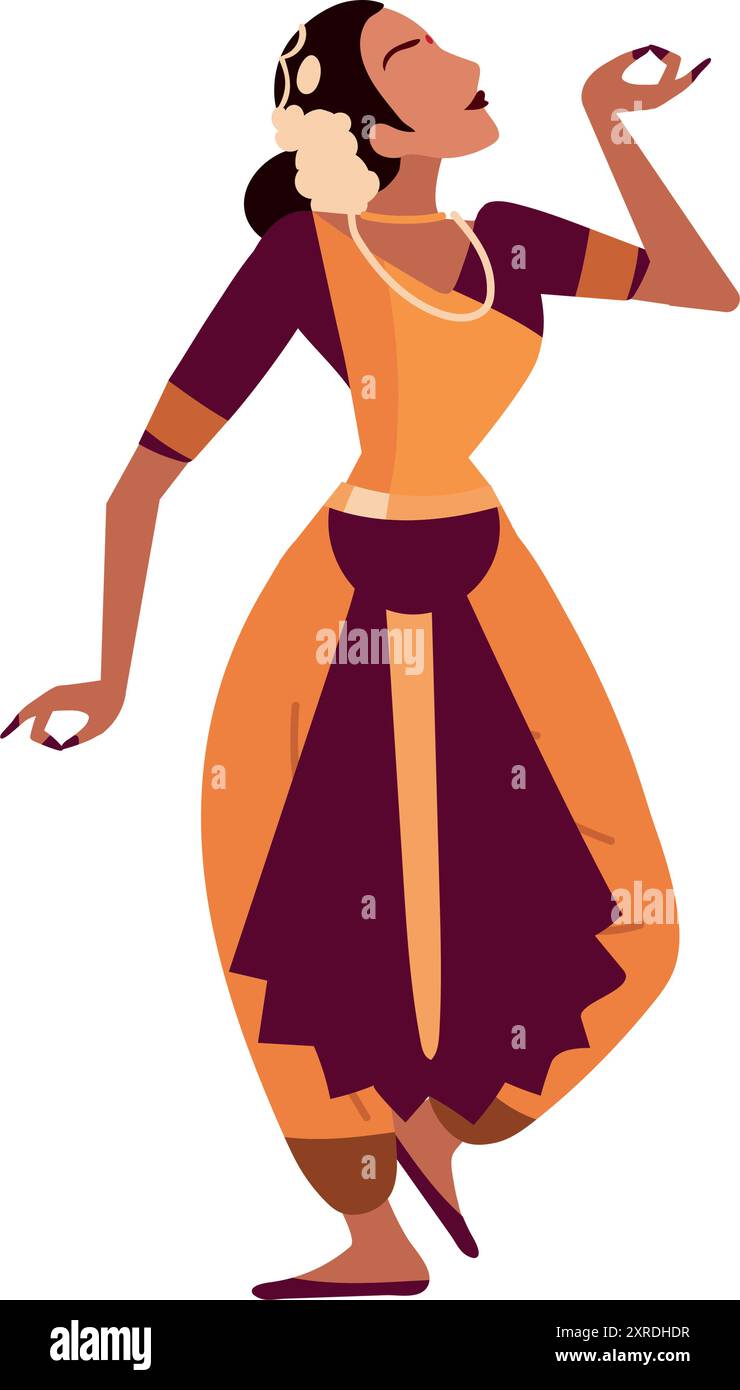 indian female dancer and bharatanatyam Stock Vector Image & Art - Alamy