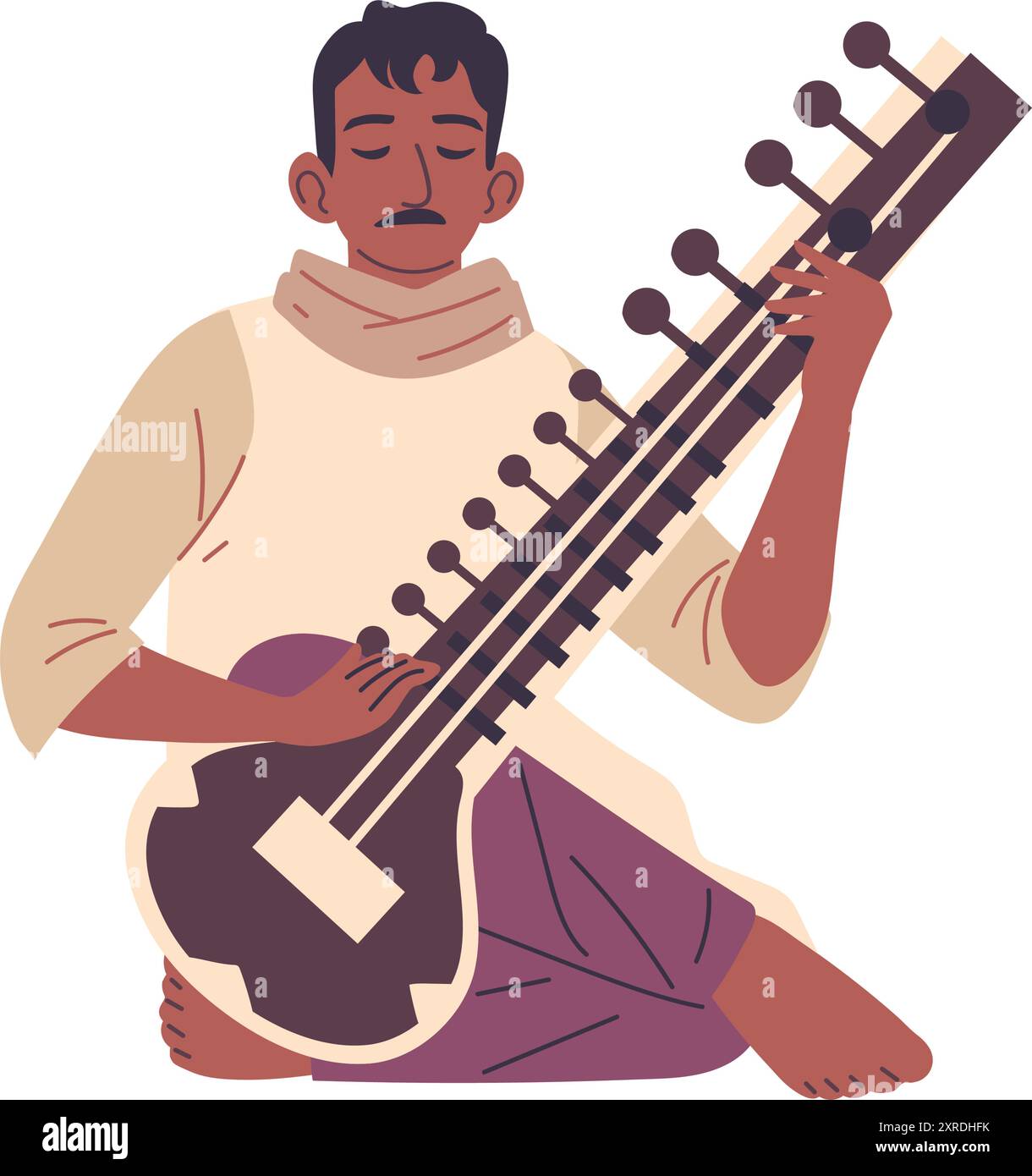 artist playing sitar folk music of india Stock Vector Image & Art - Alamy