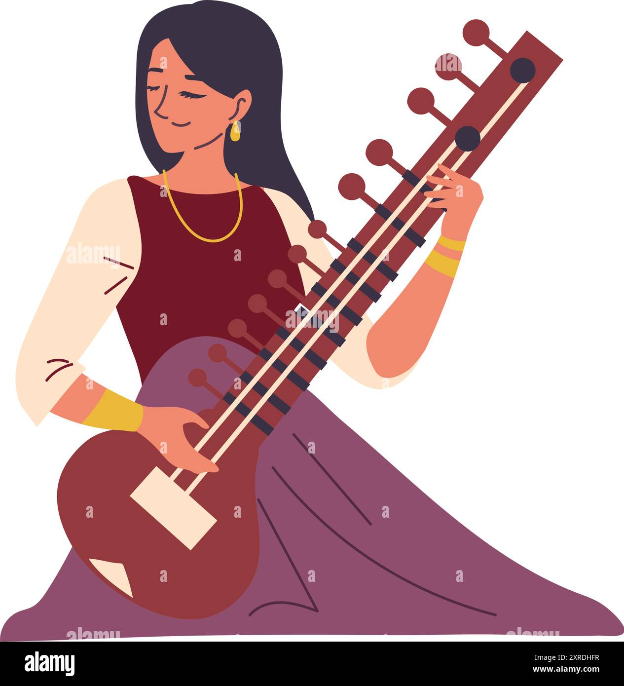 Happy indian woman playing Stock Vector Images - Alamy