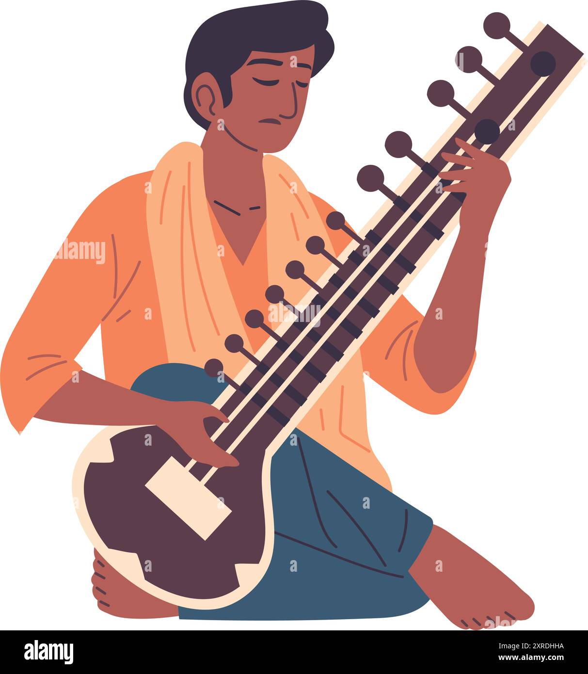 man playing a sitar Stock Vector Image & Art - Alamy