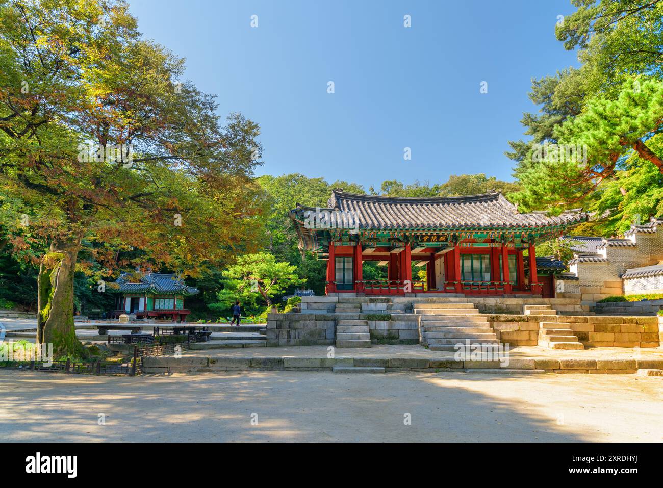 Amazing view of colorful pavilion in Huwon Secret Garden, Seoul Stock ...