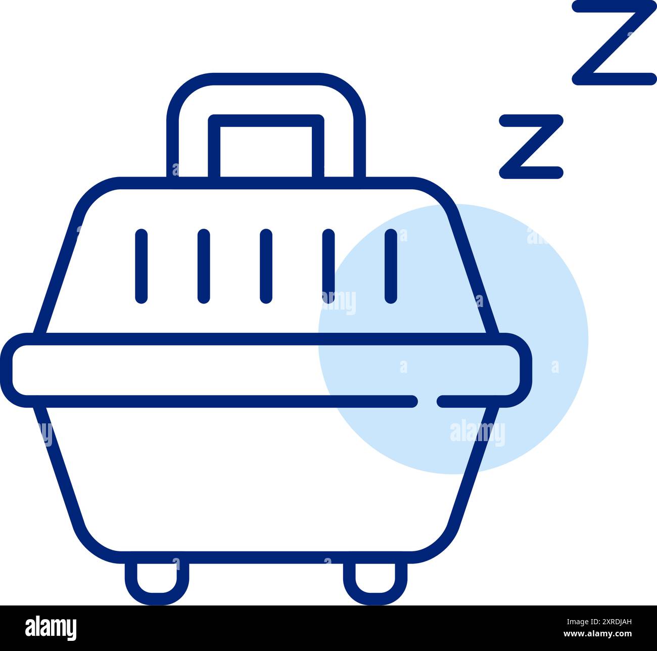 Pet carrier and sleep symbol. Nap-friendly comfortable animal cage ...