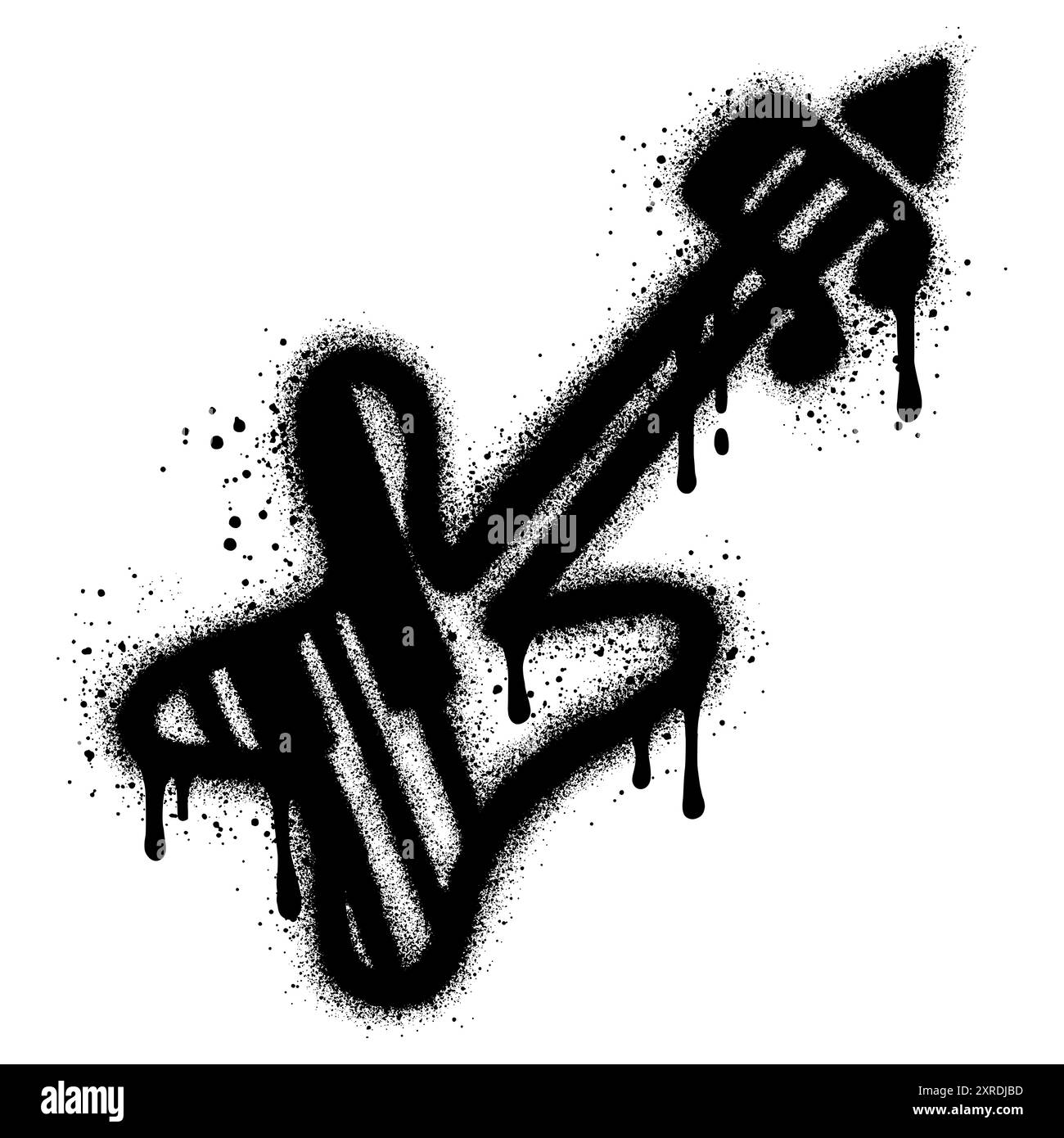 Guitar in urban graffiti style with black spray paint. vector ...