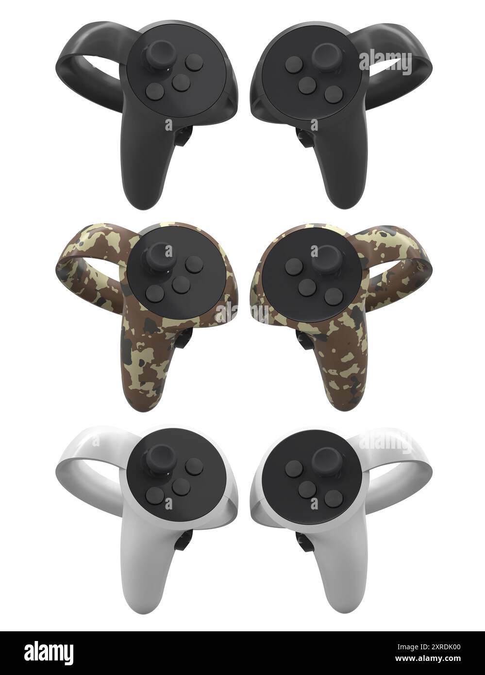 Virtual reality controllers for online gaming isolated on white ...