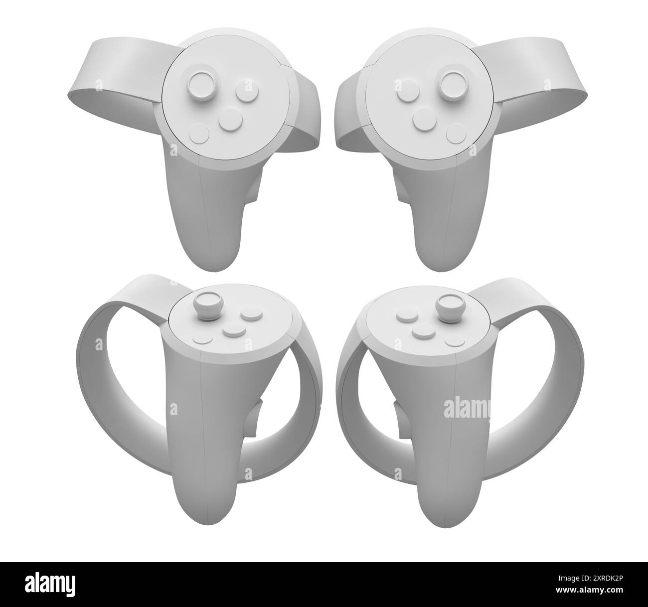 Virtual reality controllers for online gaming isolated on white ...