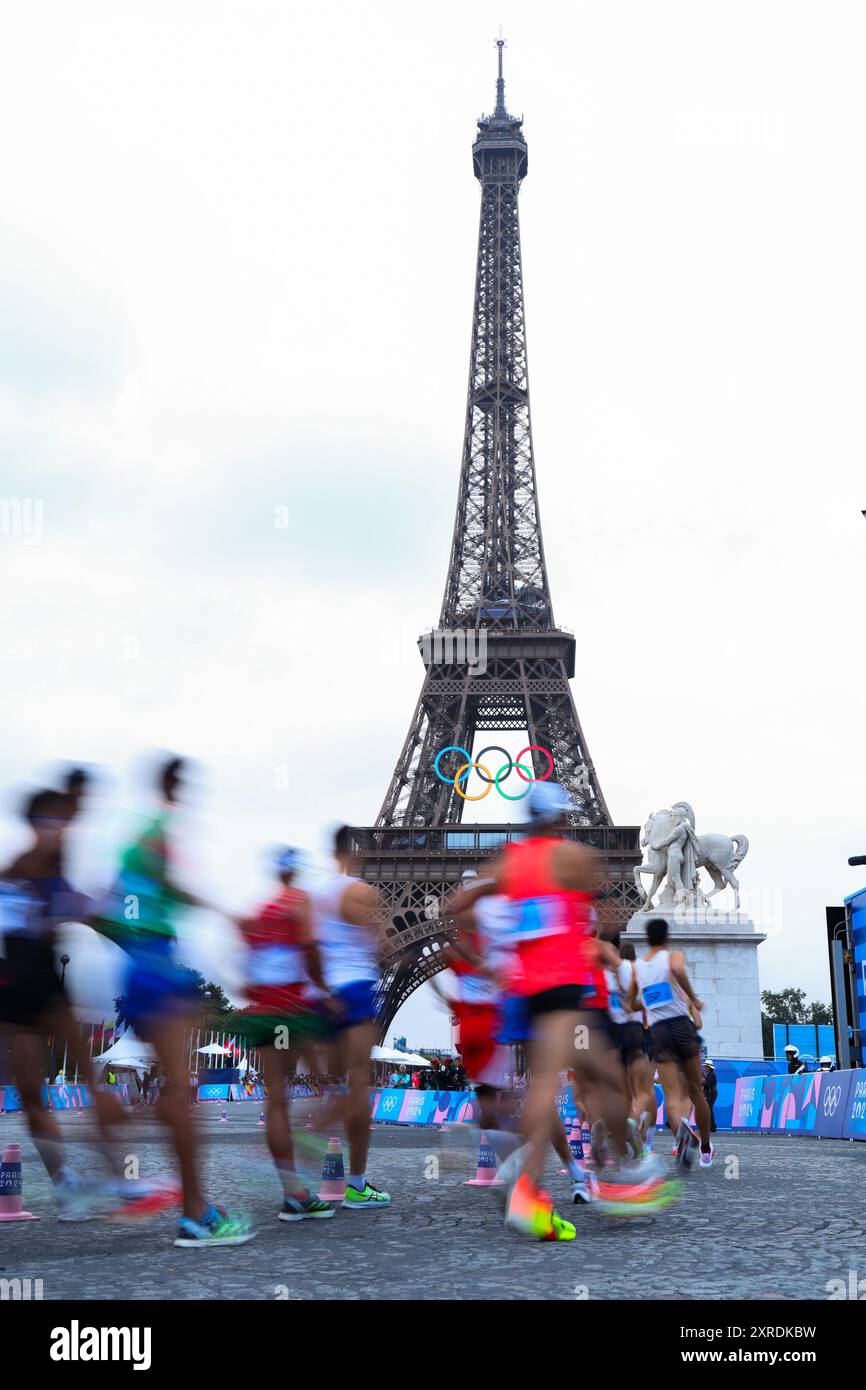 Paris, France. 7th Aug, 2024. General view Race Walk : Mixed Walk Relay ...