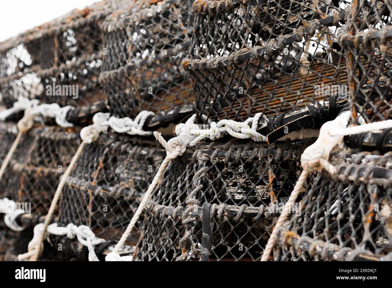 Lobster pots - a maritime scene depicting harbour side equipment ...