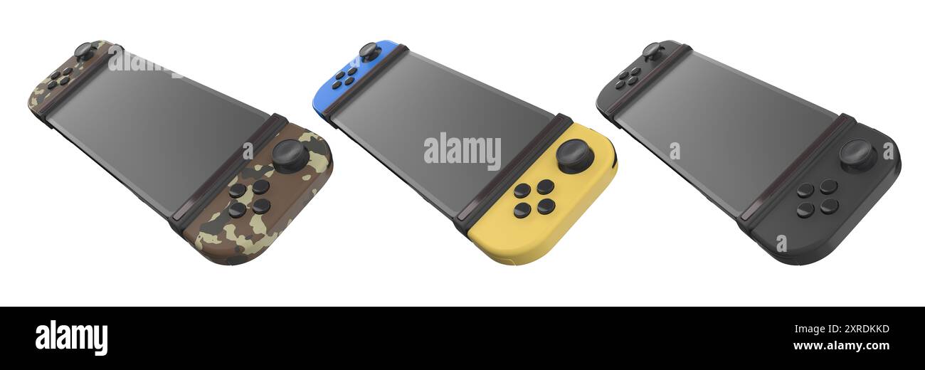 Realistic video game controllers console attached to mobile phone ...