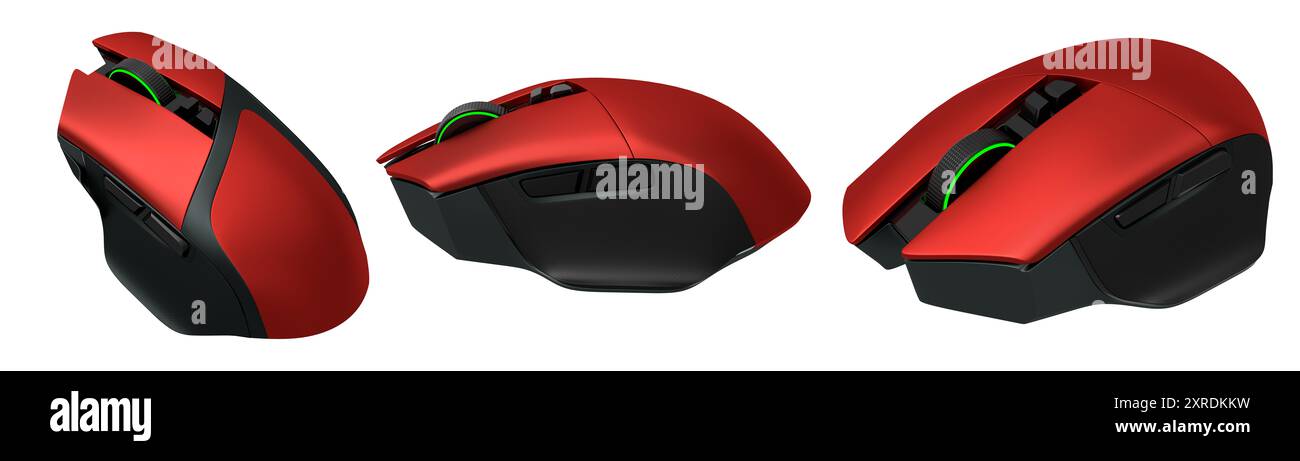 Set of wireless gaming computer mouse isolated on white background ...