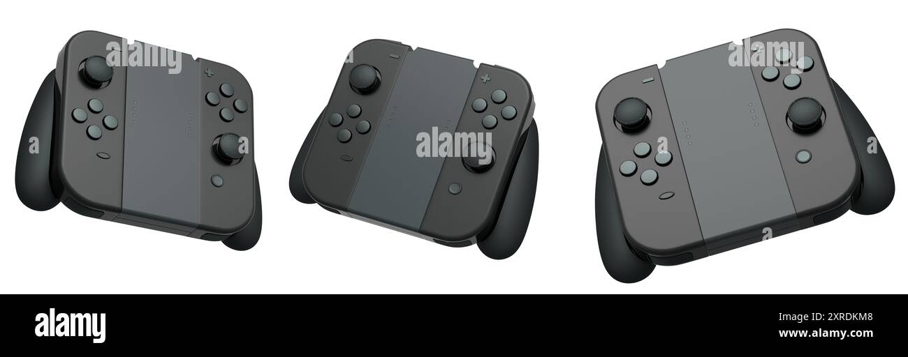 Realistic video game controllers console attached to mobile phone ...